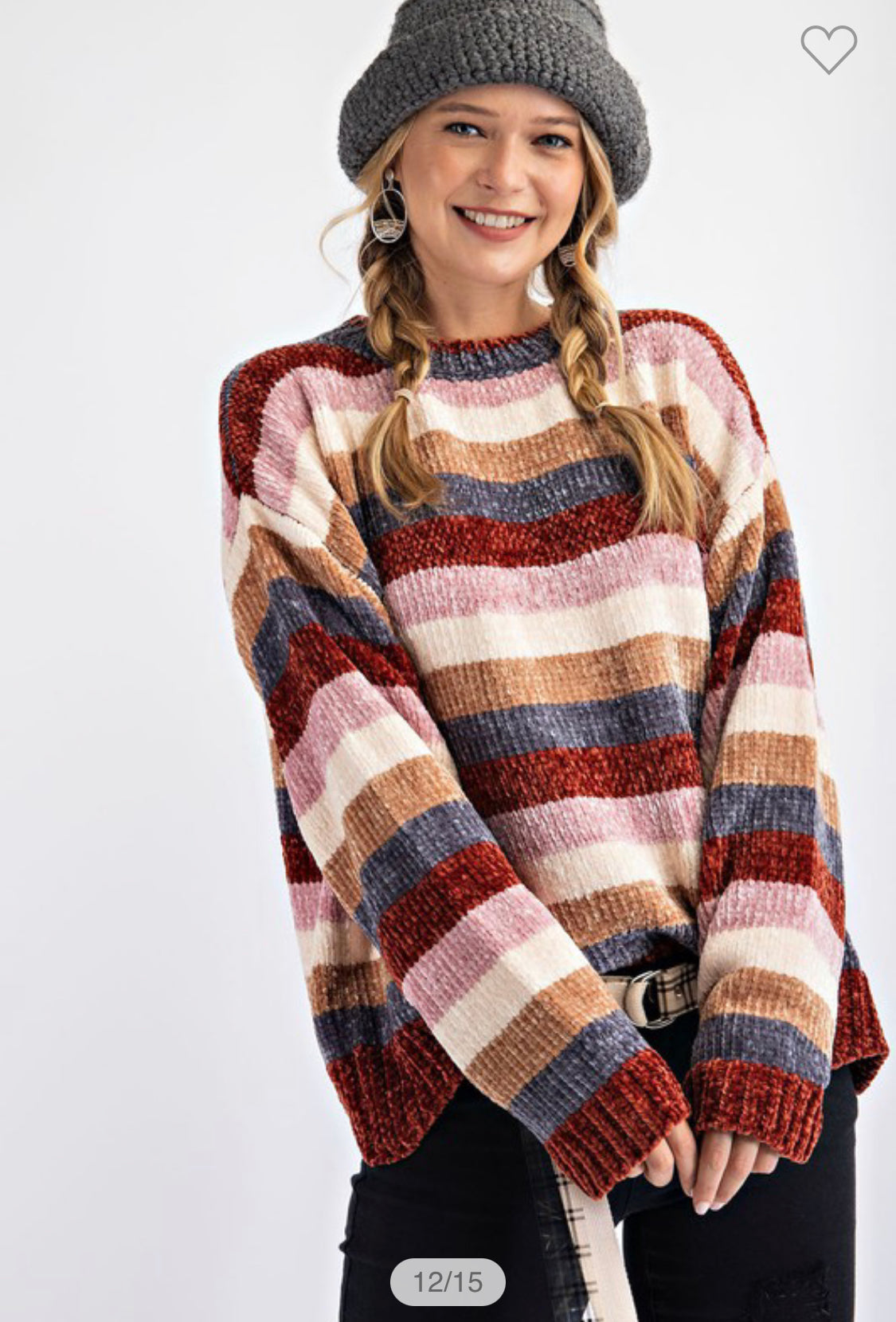 Softest of the Soft Chenille Sweater with Scalloped Edge – Polka Dot ...